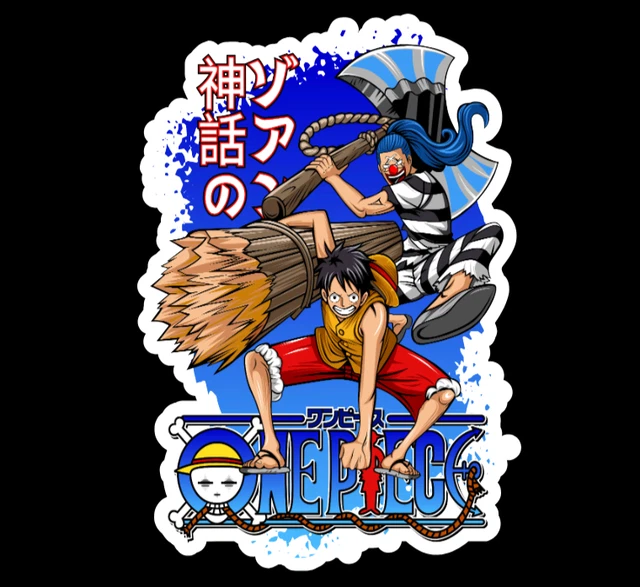 ONE PIECE LUFFY and Clown Buggy Pirates Sticker Decal Truck Car Wall ...