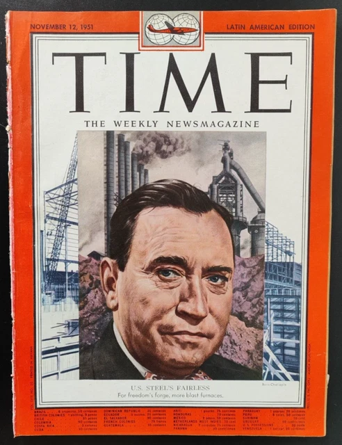 BENJAMIN FRANKLIN FAIRLESS U. S. Time Magazine 1951 Novembre 12 EUR 49 ...