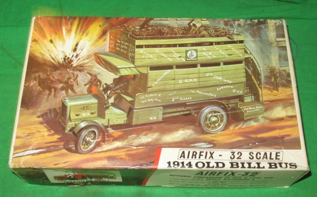 AIRFIX 1/32ND SCALE Old Bill B type Bus plastic kit unbuilt early red ...