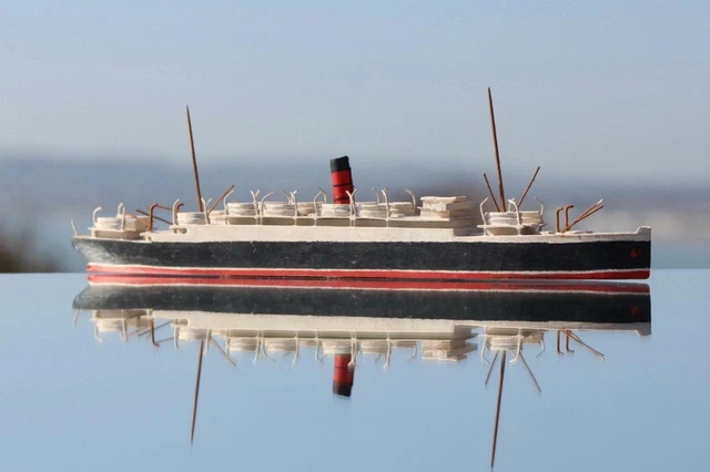 CUNARD LINE RMS Alaunia Bassett Lowke Waterline Model Ship C-1920'S £ ...