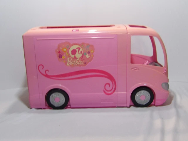 MATTEL BARBIE PLAYSET Expandable Dream Camper Bus Motorhome Van Rv Pink ...