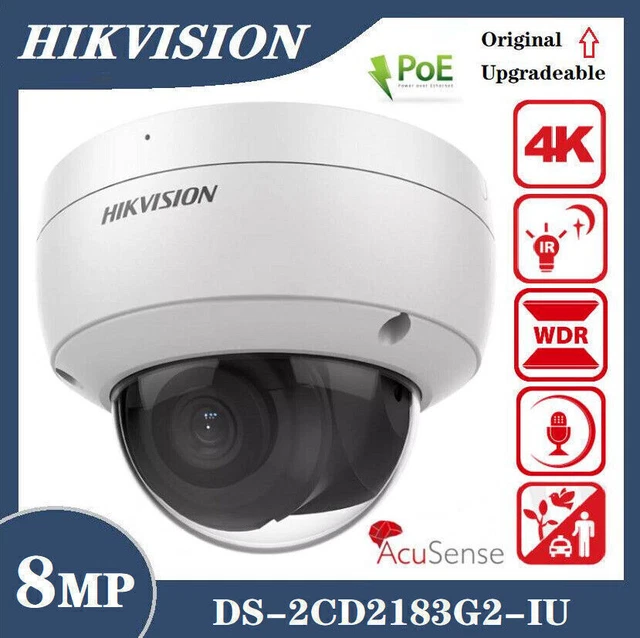 HIKVISION DS-2CD2183G2-IU 8MP 4K AcuSense Built-in Mic PoE Fixed Dome ...