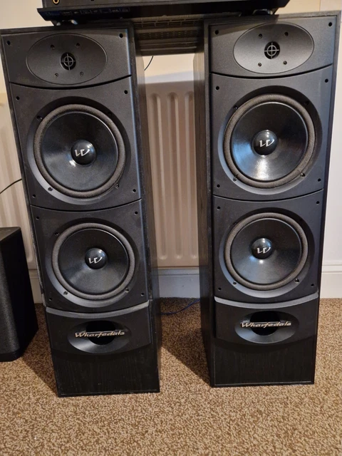 RARE TALL WHARFEDALE Vintage Valdus 400 Speakers Pair, 150W Black Ash 4 ...