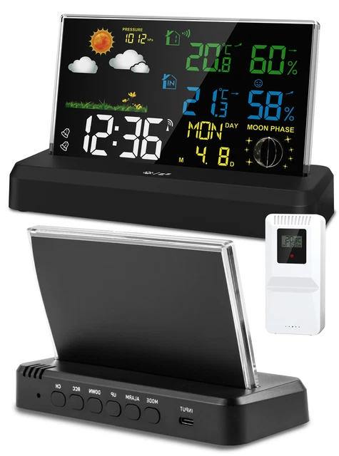 MALTEC STATION MÉTÉO sans fil Thermomètre Baromètre Daily2000M EUR 43,80 - PicClick FR