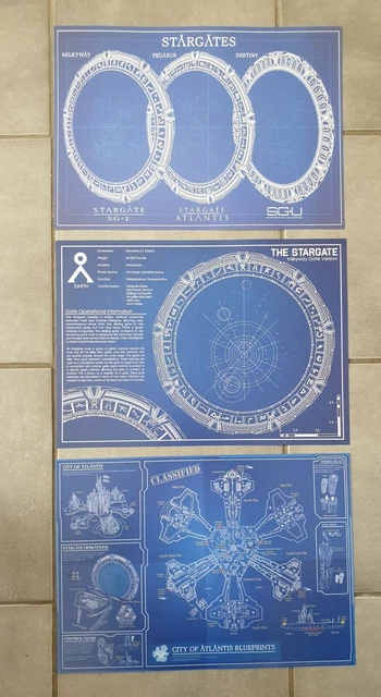 STARGATE SG-1 .3 A3 blueprint schematic posters ,sg1 atlantis and 3 ...