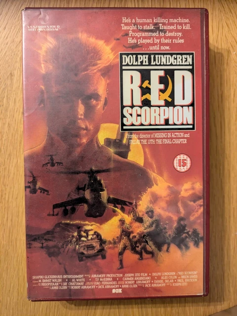 RED SCORPION DOLPH LUNDGREN ORIGINAL 1980s EX RENTAL BIG BOX VHS ...