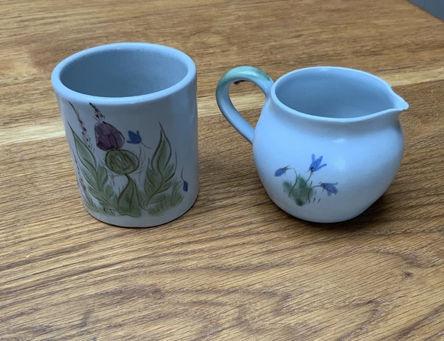 RARE VINTAGE BUCHAN Pottery”Thistle “Milk & Sugar Stoneware Set Dating ...