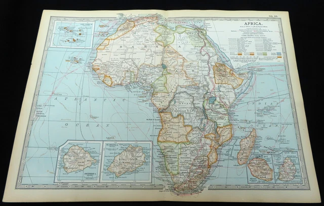 1902 ANTIQUE MAP of Africa The African Continent European Colonial ...