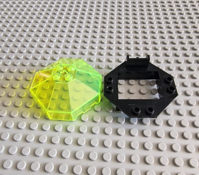 LEGO OCTAGONAL COCKPIT Hoods Cockpit 6x6 Clear Yellow Black 2418 2443 ...