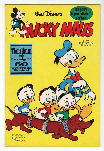 MICKY MAUS 1966 Nr. 5 altes Original Heft in schönen Zustand ! EUR 39 ...