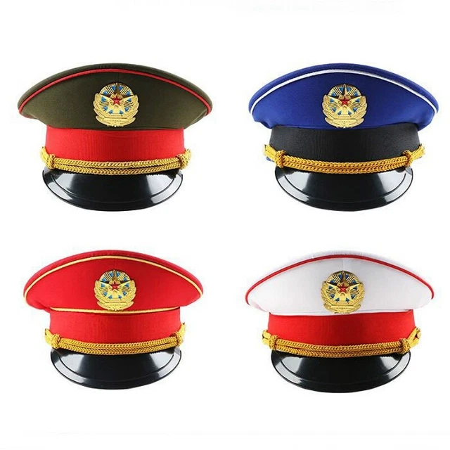 MEN ARMY HAT Star Badge Officer Cap Soldier Fancy Dress Military ...