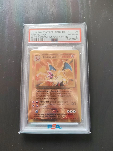 PSA 10 POKEMON Celebrations 4/102 Ultra Premium Charizard Gold Metal ...