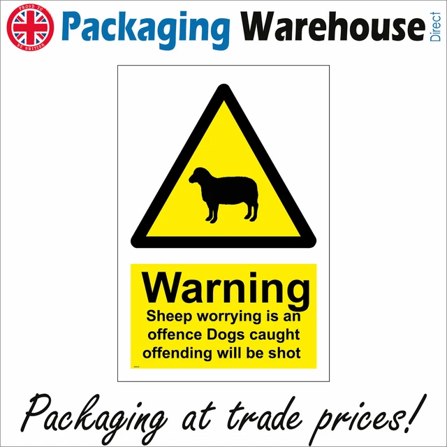 WS619 WARNING SHEEP Worrying Is An Offence Sign Dogs On Lead Police ...