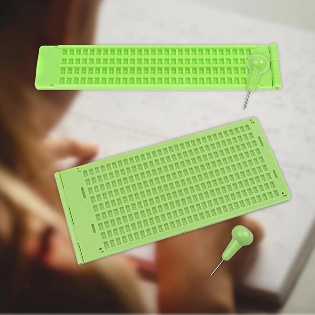 BRAILLE WRITING SLATE with Stylus Practical Durable Educational Tool ...