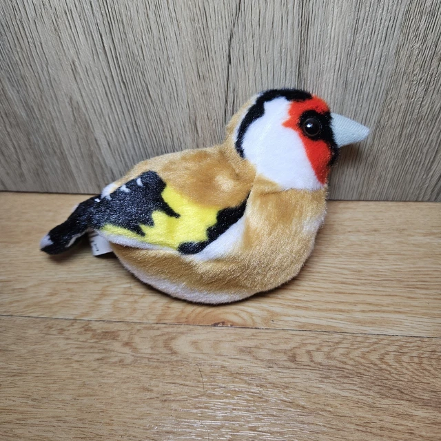 K & M Gold Finch bird soft toy Plush Makes Real Sounds Wild Republic ...