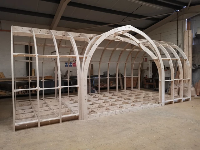 GLAMPING POD (CENTER DOOR Extra Large Pod Frame Kit 10m Long x 4m Wide ...