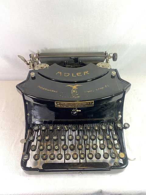RARA MACCHINA A Scrivere da Collezione Adler Modello 15 Lato Typewriter ...