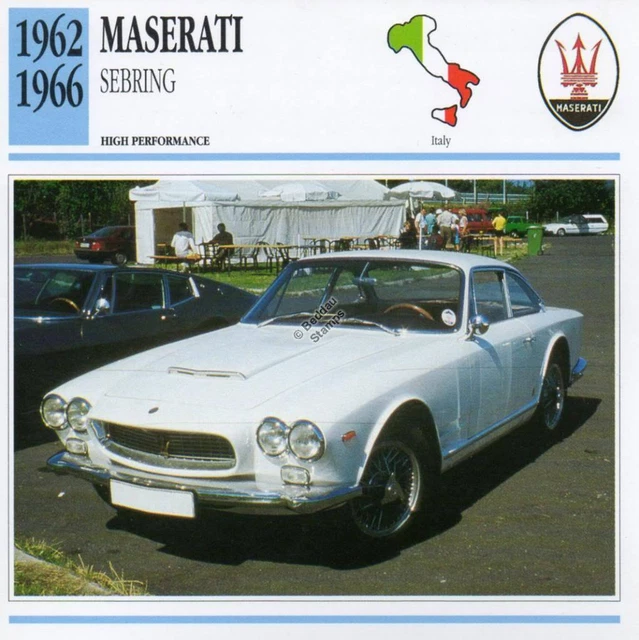 1962-1966 MASERATI SEBRING Classic Car Photo/Info Maxi Card EUR 1,70 ...