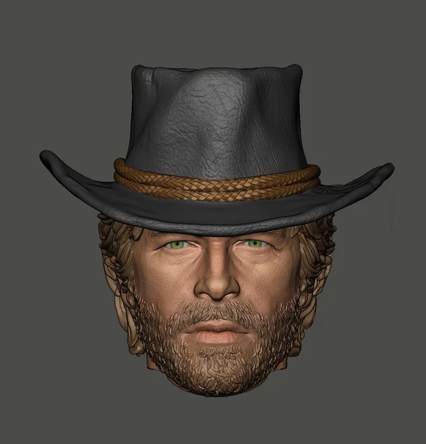 ARTHUR MORGAN RED Dead Ver D 1:10 scale custom unpainted Head 7" Action ...