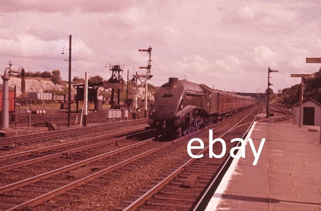 ORIGINAL 35MM RAILWAY SLIDE LNER A4 STEAM LOCO 60008 at HITCHIN £3.99 ...