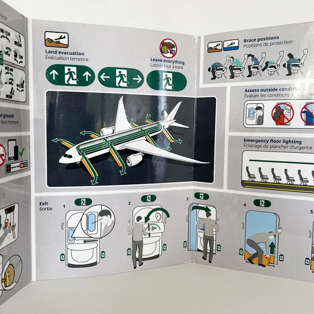 WESTJET BOEING 787-9 Airline Safety Card R001 £7.99 - PicClick UK