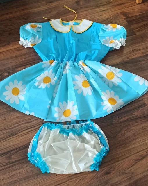 ADULT BABY DRESS diaper pants rubber pants sissy PVC LACK diaper ...