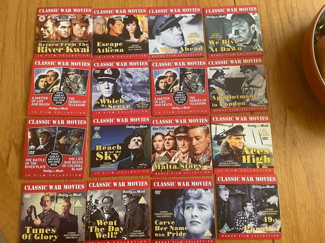 16 DAILY MAIL Classic War Movies DVD Collection Set. See Photo for ...