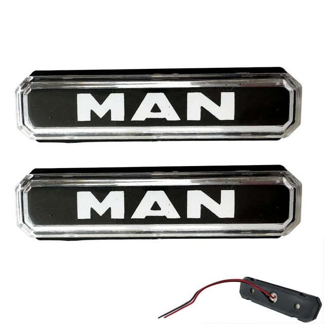 2X LED BEGRENZUNGSLEUCHTEN Leuchte Man Logo Weiss LKW 12V 24V ...
