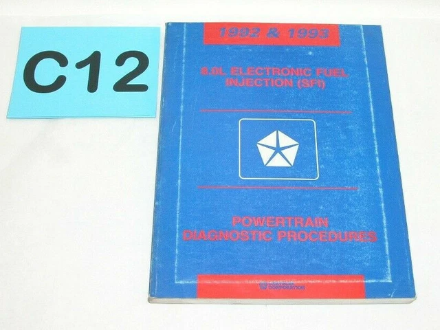 92-93 CHRYSLER 8.0L EFI Powertrain Diagnostic Procedures Manual #C12 $9 ...