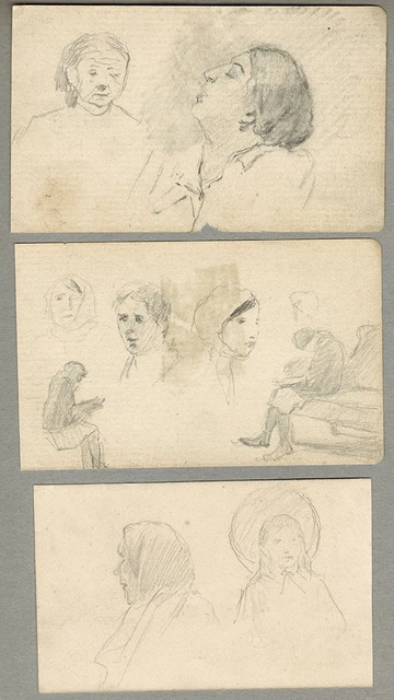 THREE DRAWINGS BY Russian artist M.D.Mikhailov WOMEN'S PORTRAITS AND ...
