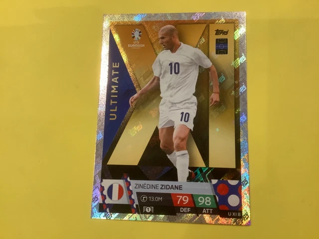 MATCH ATTAX EURO 2024 Zinedine Zidane France Ultimate XI Topps UEFA ...