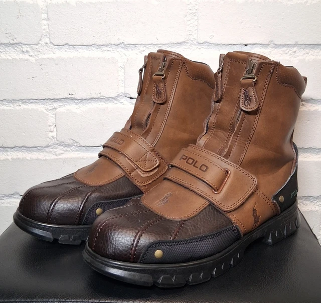 POLO RALPH LAUREN Darrence II Boots Duck Brown Leather Mens Size 8.5 D ...