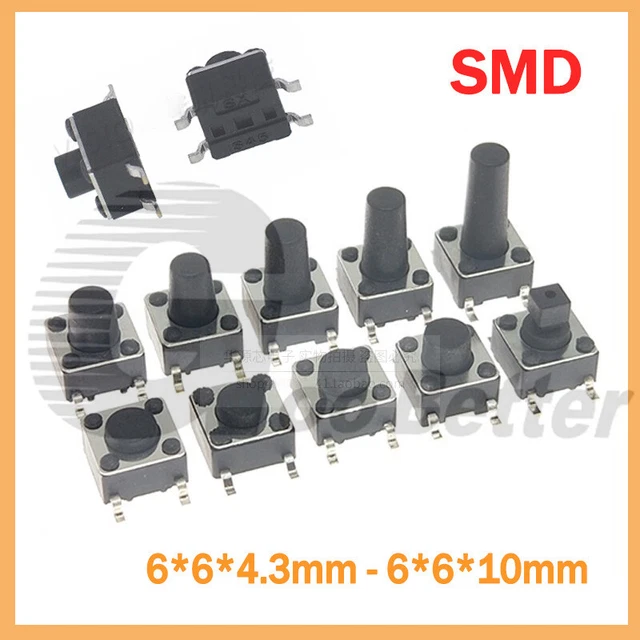SMD TACTILE SWITCH Momentary Push Button Mini Small Miniature Micro PCB ...