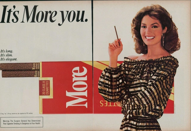 MORE CIGARETTES MAGAZINE Print Ad Advert Smoking 1980s VTG 1982 £13.08 ...