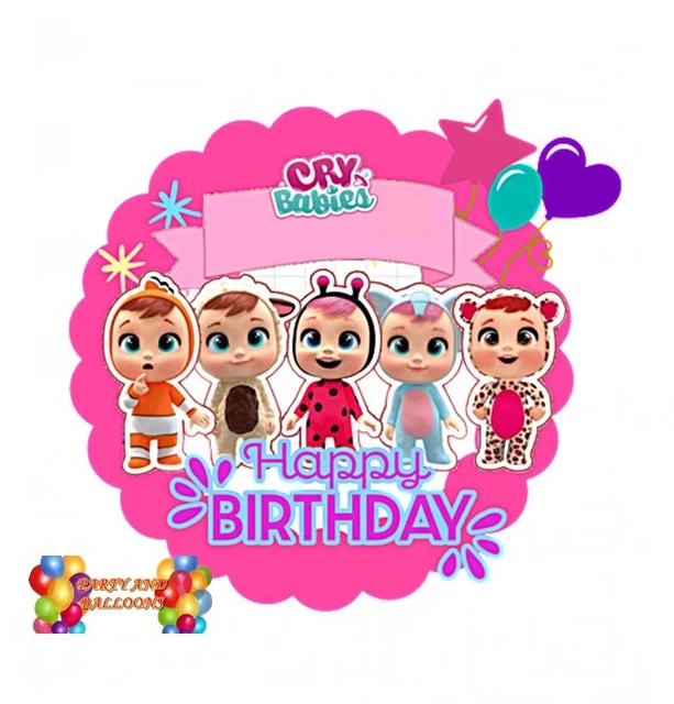 CRY BABIES CAKE Topper personalised with name and age £6.90 - PicClick UK