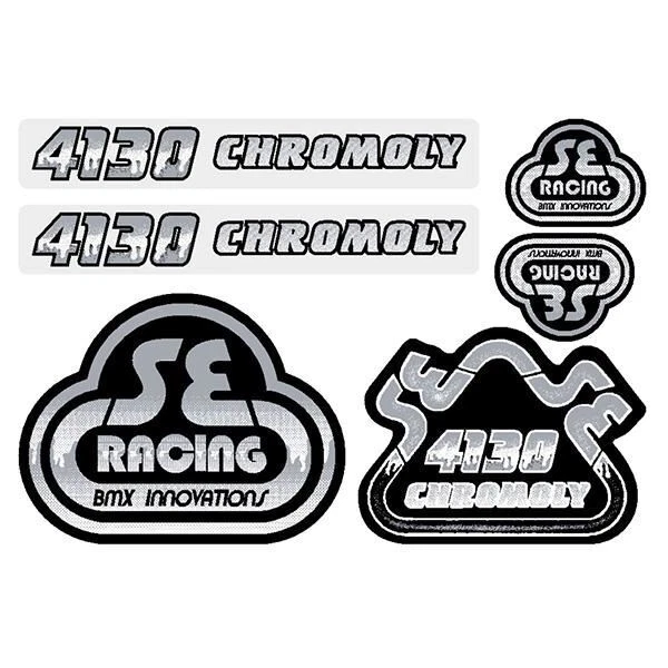 SE RACING - 80'S Quadangle DRIPPY FONT decal set in BLACK/SILVER - Old ...
