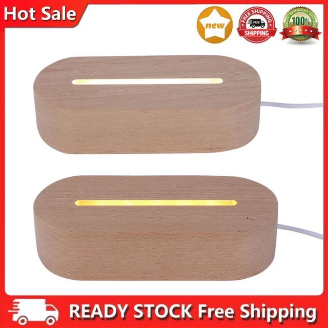 OVAL DISPLAY PEDESTAL - LED Lights Display Base, Crystal Wooden Lighted ...