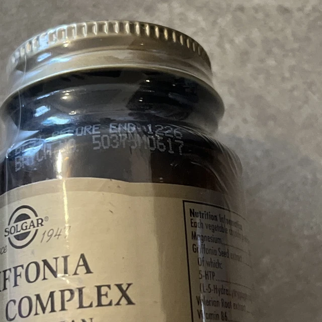 SOLGAR GRIFFONIA 5-HTP Complex vegetable capsules (30) Long Expiry Date ...