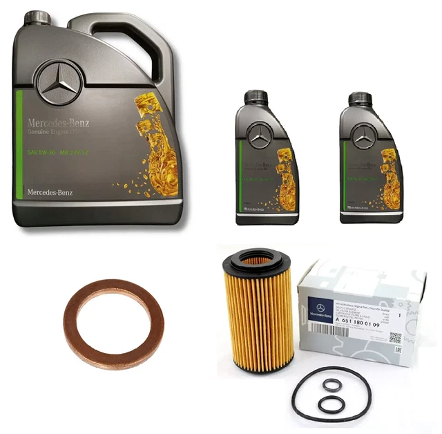 MERCEDES-BENZ GENUINE OIL Filter Engine Oil 7L Plug Gasket Kit A-Class ...