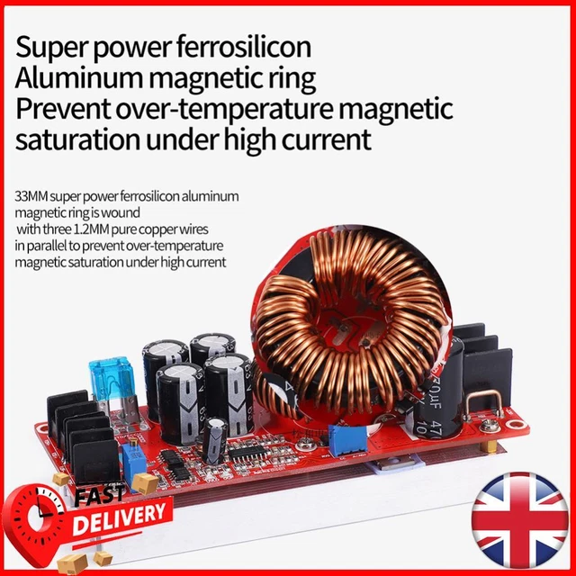 BOOST CONVERTER ADJUSTABLE 1200W 20A DC DC Converter Boost Step Up ...