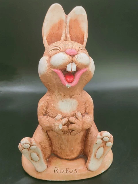 MOORCRAFT DESIGN HAND Painted Barney Rabbit 5" Tall Made In England £6. ...
