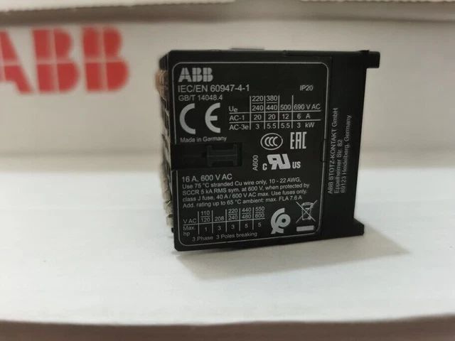 1 PZ NUOVO contattore ABB IEC/EN 60947-4-1 importato EUR 90,37 - PicClick IT