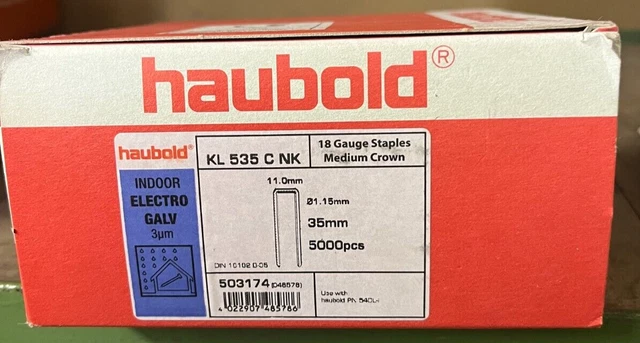 HAUBOLD 503174 Klammern 1,15x35 mm KL 535 C NK Elektro Galv. Indoor ...