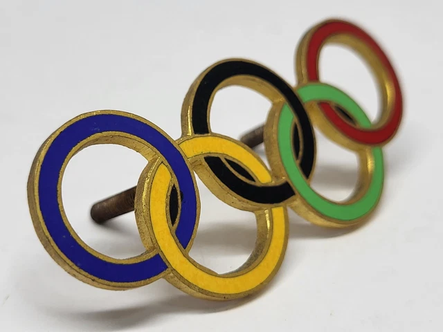 RARE VINTAGE OLYMPIC RINGS Enamel Car Grill Badge £160.92 - PicClick UK