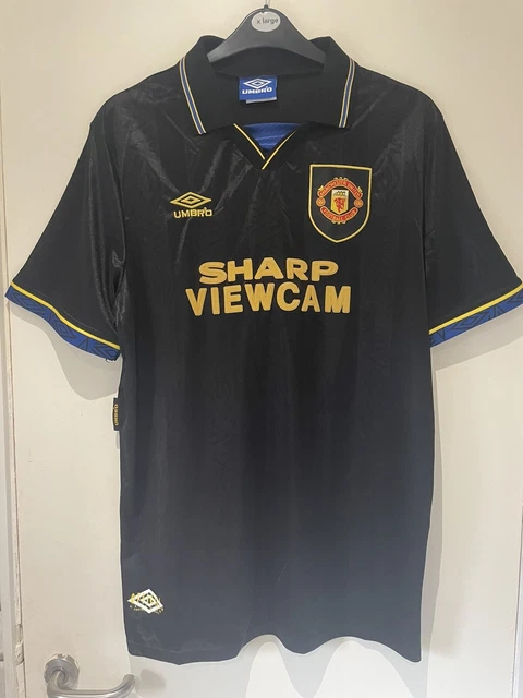 MANCHESTER UNITED ORIGINAL VINTAGE AWAY FOOTBALL SHIRT VIEWCAM 95/96 ...