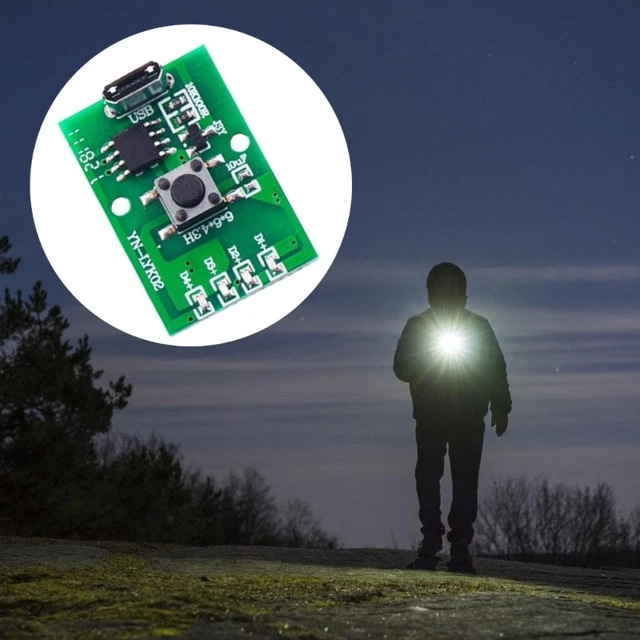 FLASHLIGHT DRIVER BOARD Headlight Circuit Board Charging Port 3-5W Modified £6.52 - PicClick UK