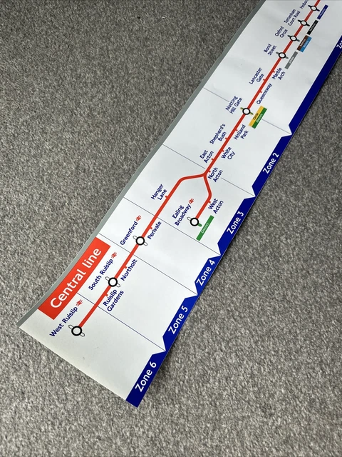(C.1991-94) CENTRAL LINE London Underground Tube Map Car Line Diagram £ ...