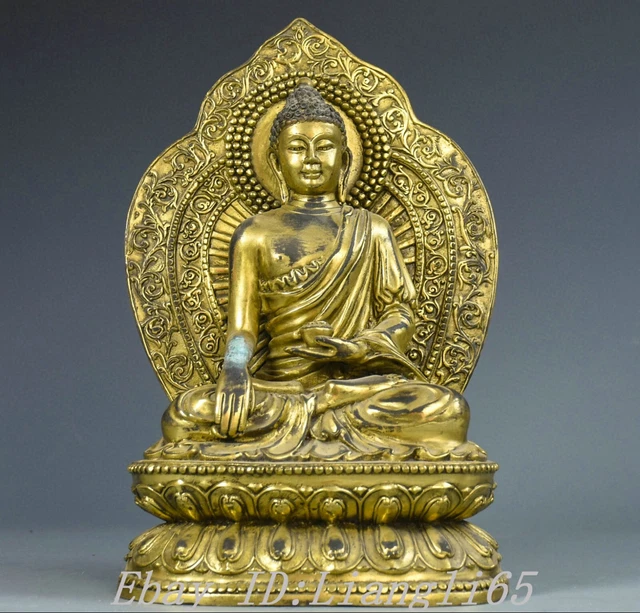 10.2& OLD TIBETAN Bronze Gild Shakyamuni Sakyamuni Amitabha Buddha Statue EUR 390,00 - PicClick DE