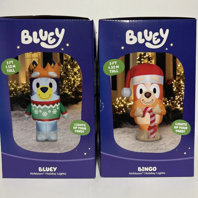 GEMMY 5FT TALL Bingo Christmas Airblown Inflatable Lighted LED Bluey ...