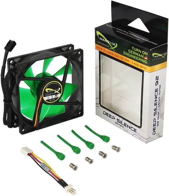 NANOXIA 92MM 90MM Deep Silence Quiet PC Case Fan 1400 RPM 23.6CFM 13 ...